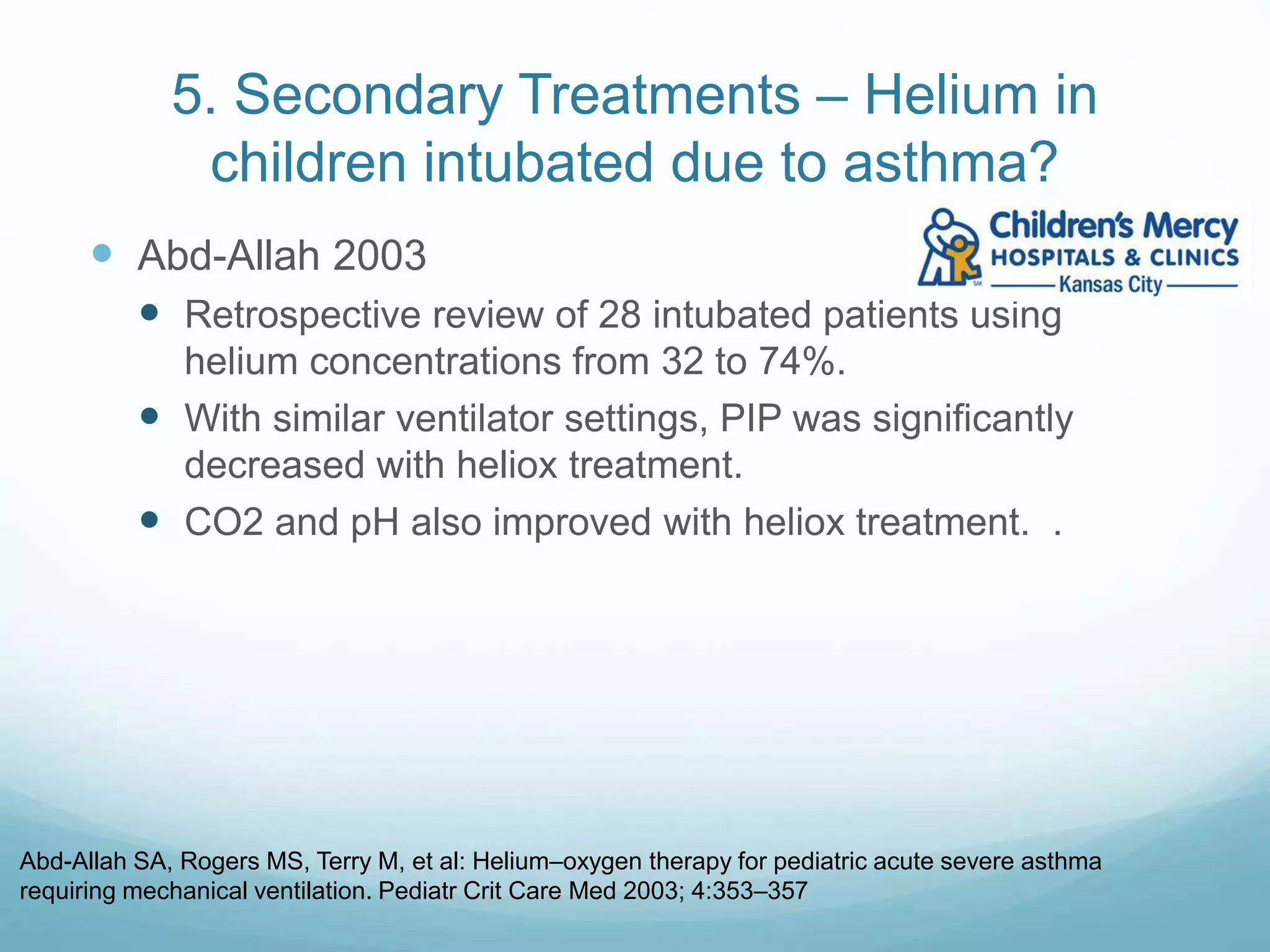 Treatment of Asthma Exacerbations in the Pediatric Emergency Department ...