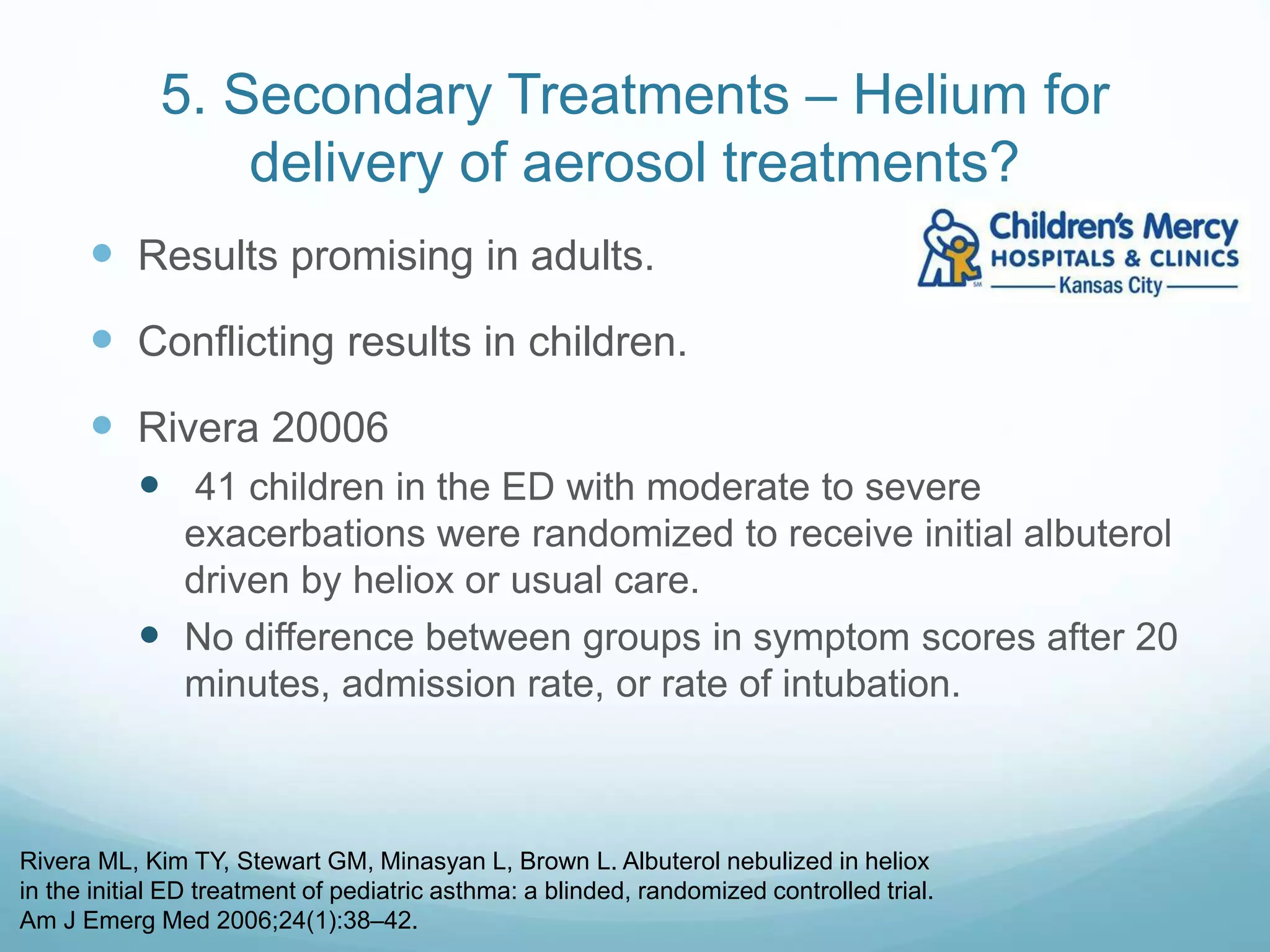 Treatment of Asthma Exacerbations in the Pediatric Emergency Department ...