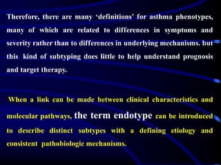 Asthma phenotypes and endotypes | PDF
