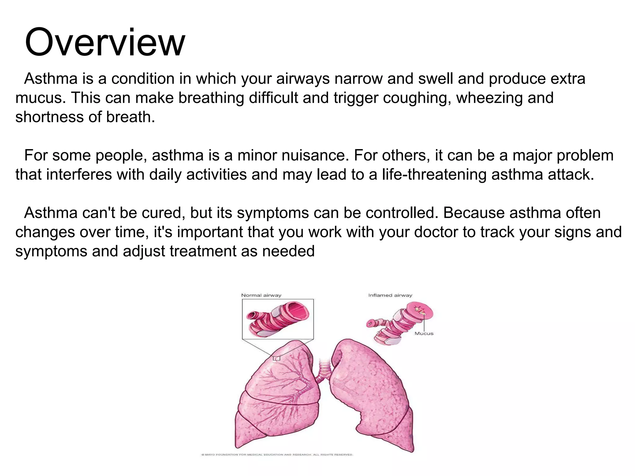 Asthma (symptoms, treatment and risk factors) | PDF