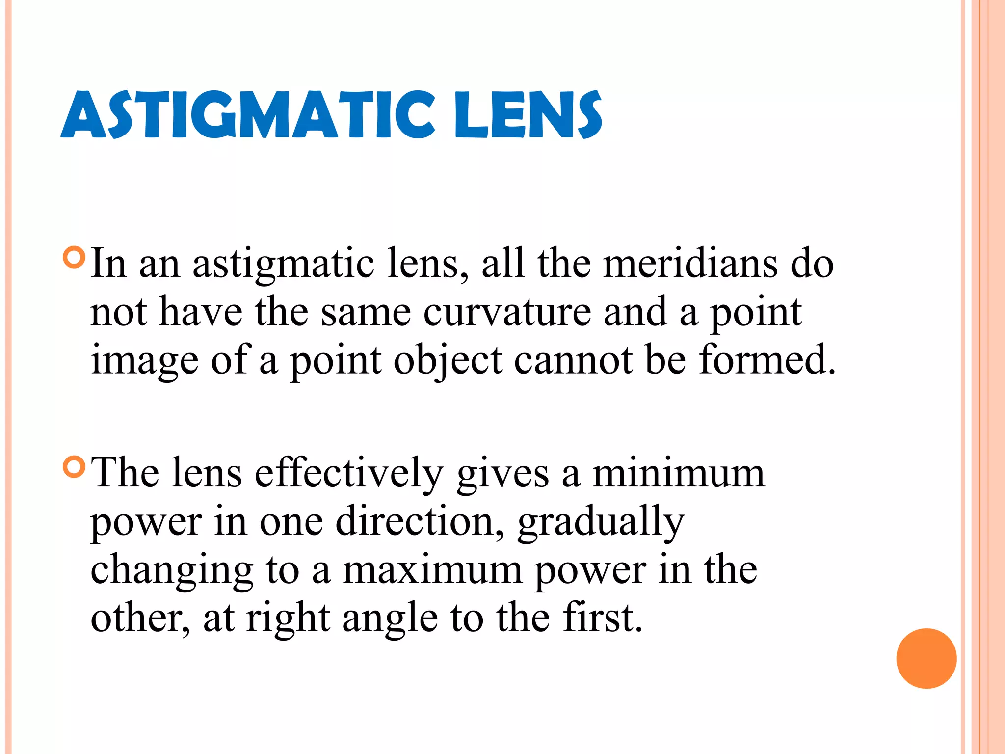 Astigmatic lens | PPT