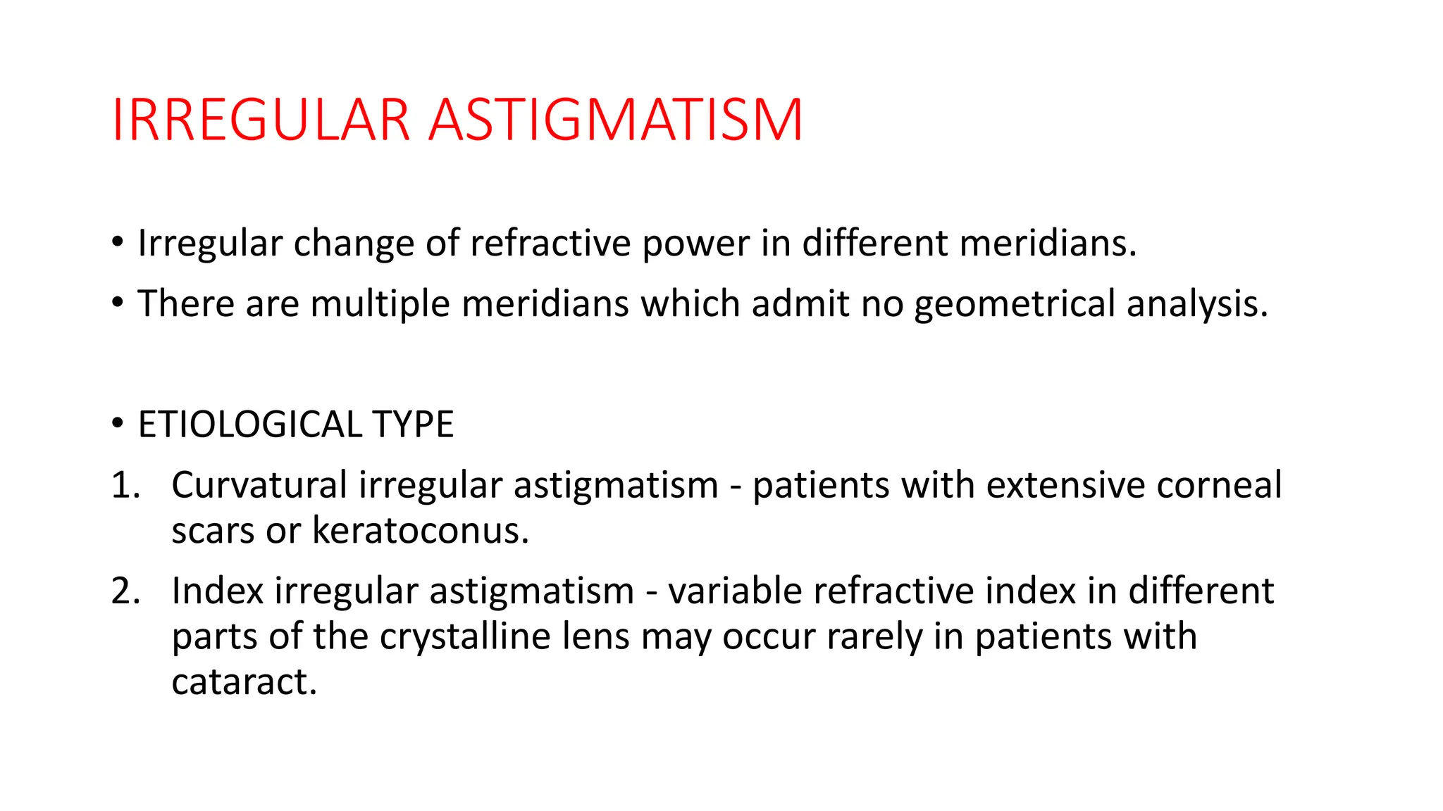 Astigmatism, Classification, Sturm's conoid | PPTX