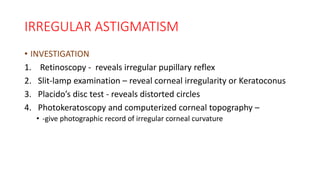 Astigmatism, Classification, Sturm's conoid | PPTX