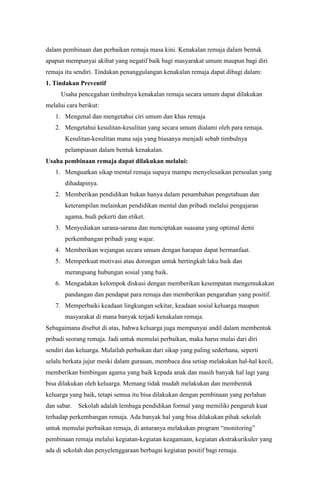 Kenakalan Remaja | DOCX