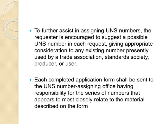 Numbering Metals and Alloy (UNS)ASTM – E 527 - 83 | PPT