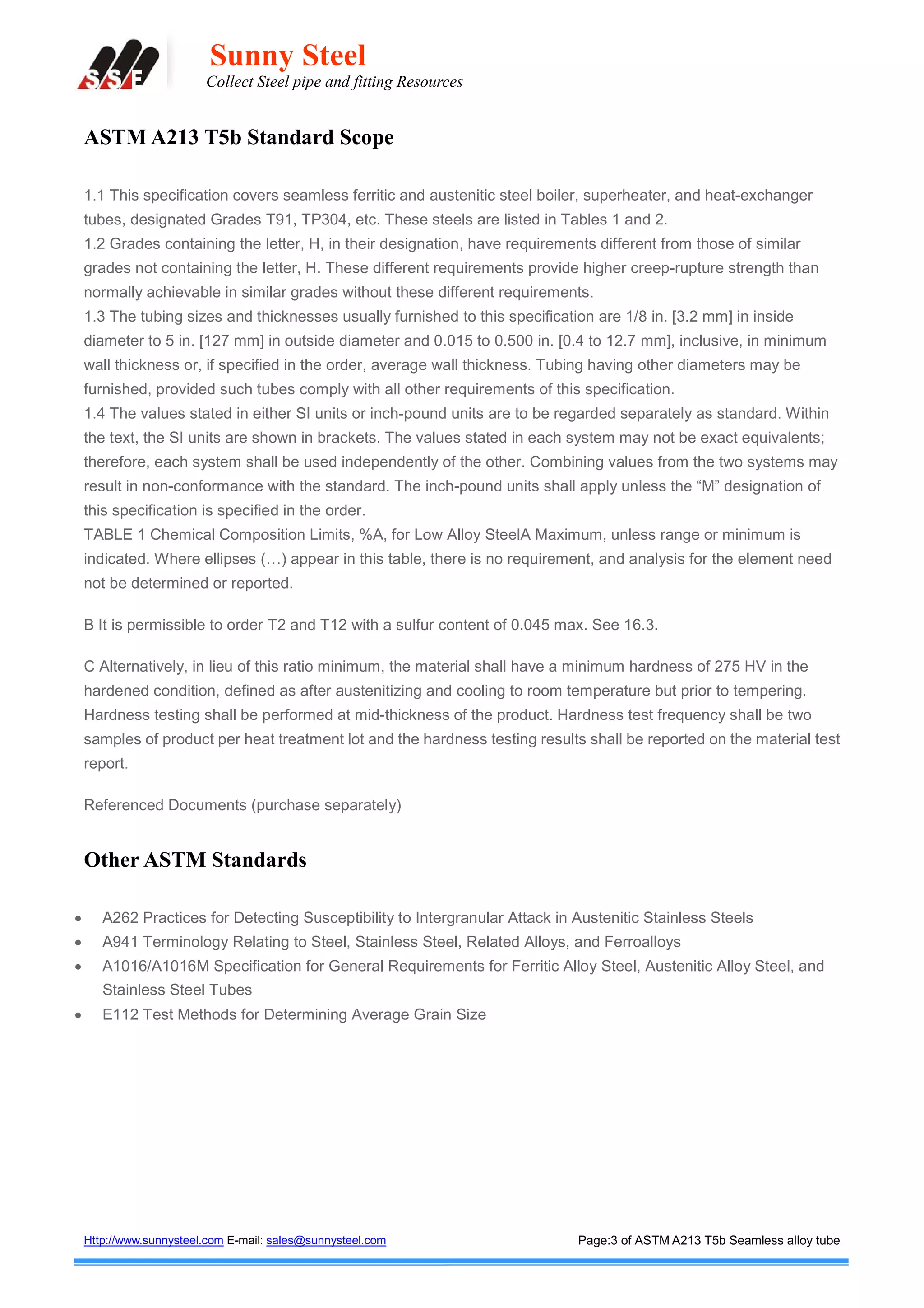Astm a213-t5b-asme-sa213-t5b-specification | PDF