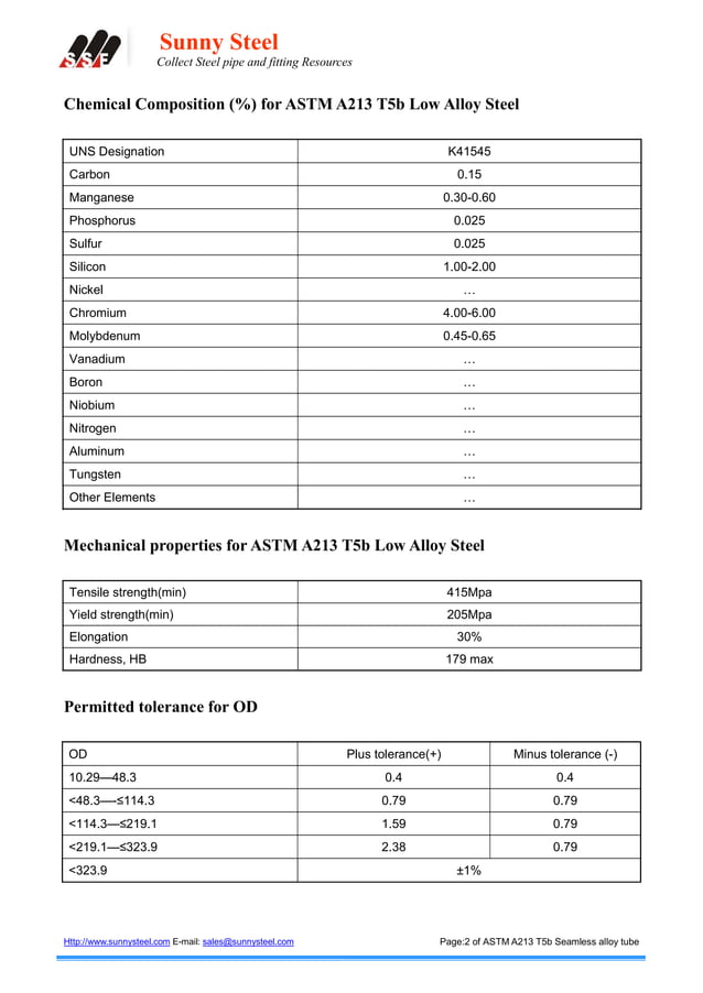 Astm a213-t5b-asme-sa213-t5b-specification | PDF