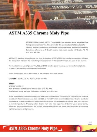 ASTM A335 CHROME MOLY PIPE | PDF