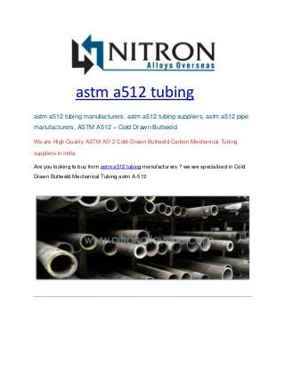 astm a512 tubing