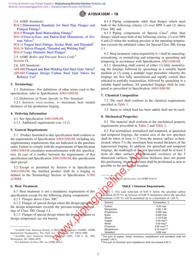 ASTM A105 material standard | PDF
