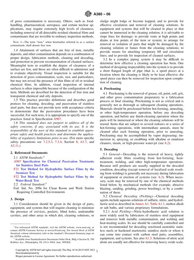 Astm a380 ss pickling_passivation | PDF
