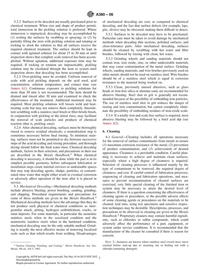Astm a380 ss pickling_passivation | PDF