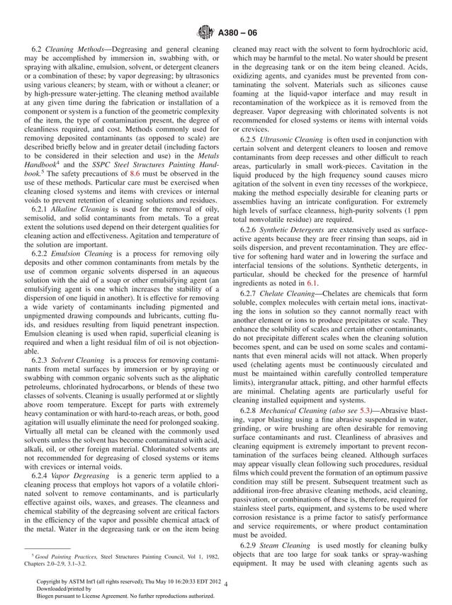 Astm a380 ss pickling_passivation | PDF