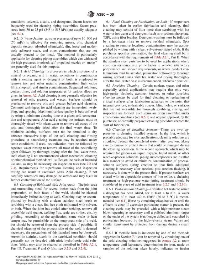 Astm a380 ss pickling_passivation | PDF