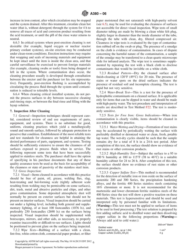 Astm a380 ss pickling_passivation | PDF