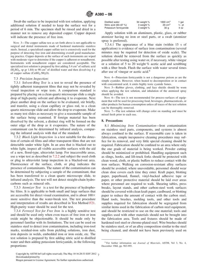 Astm a380 ss pickling_passivation | PDF