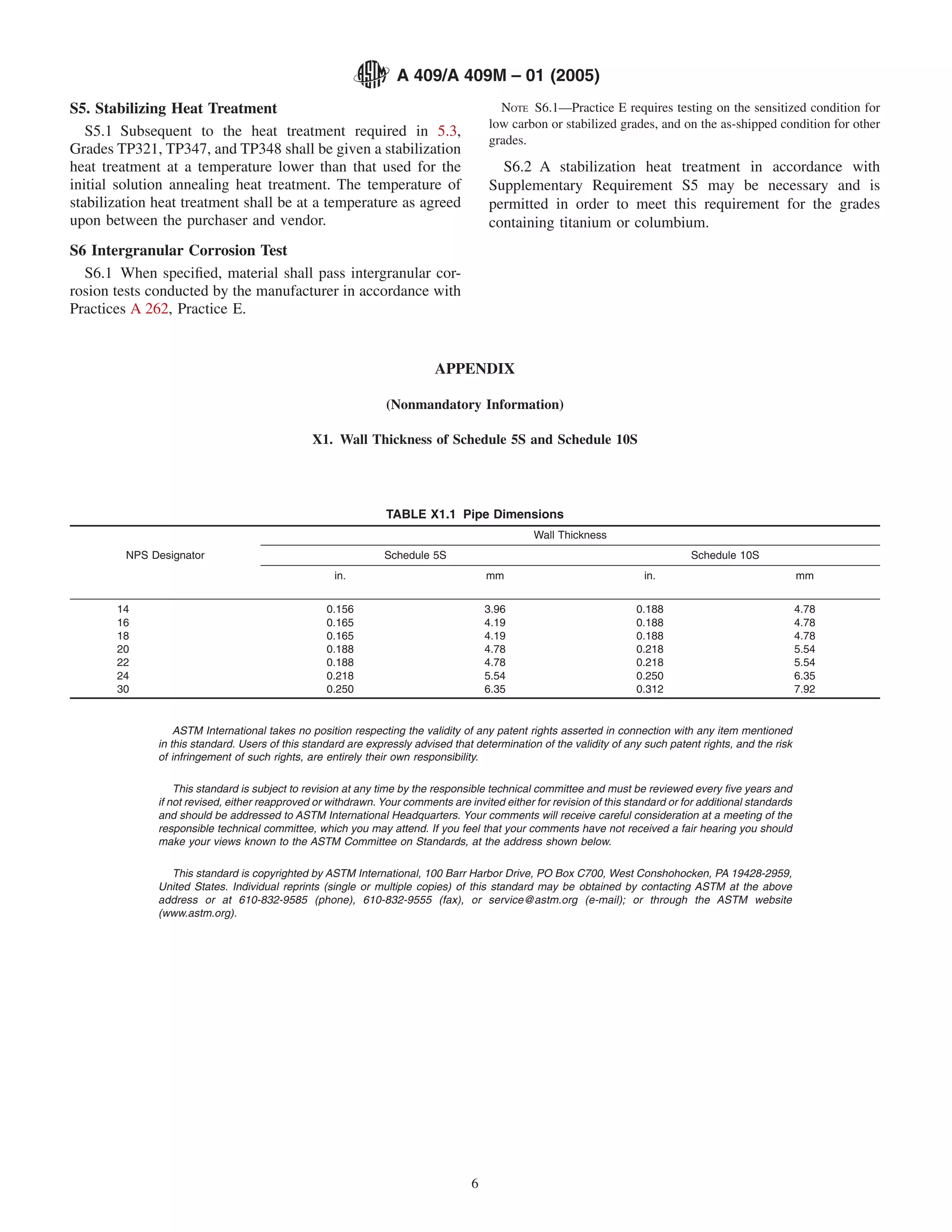 Astm a409 a409-m-01(r05) | PDF