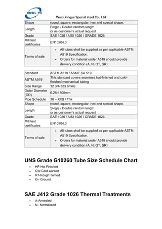 Astm a519 grade 1026 c1026 carbon steel mechanical tubing | PDF