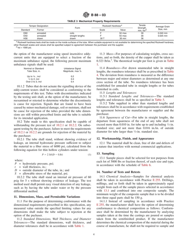Astm b 88-03 | PDF