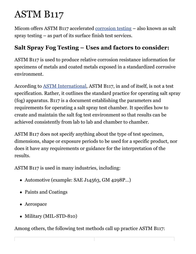 ASTM B117 is an accelerated corrosion test | PDF