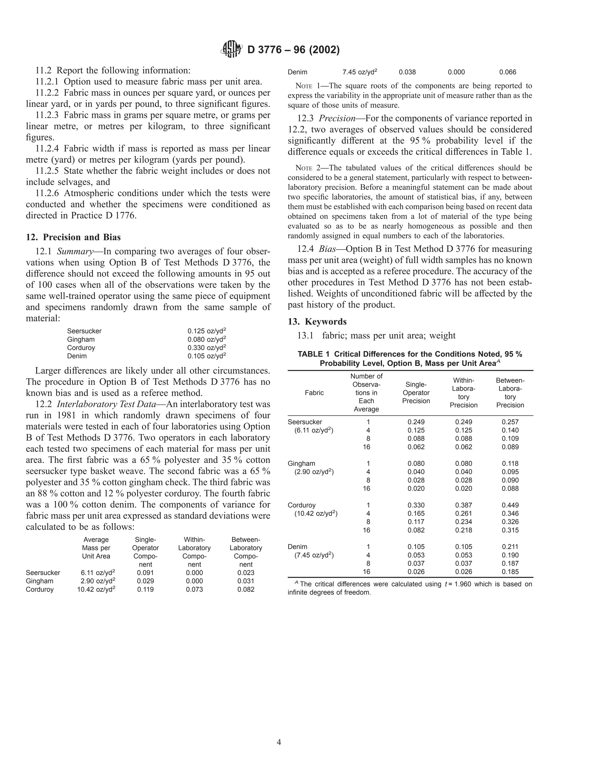 Astm d3776 peso por unidad de area | PDF