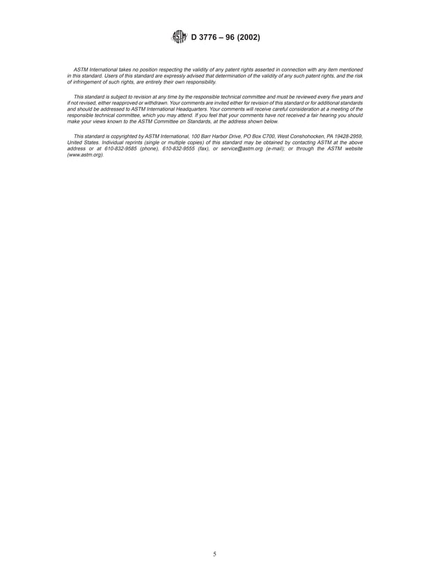 Astm d3776 peso por unidad de area | PDF | Physics | Science