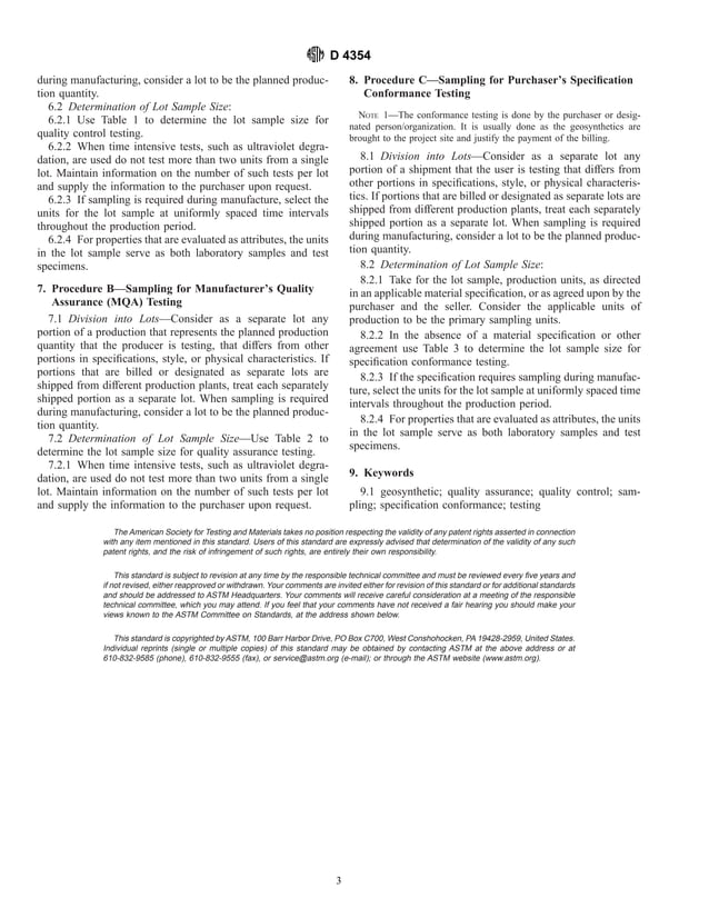 Astm d4354 99 mqa | PDF | Geology | Science