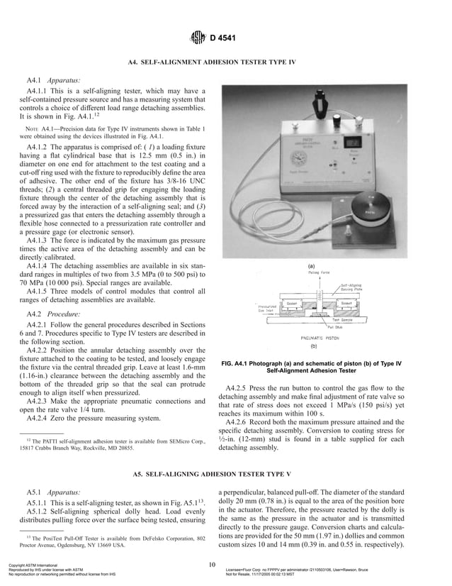 Astm d4541 standard pull off test for coatings | PDF | Physics | Science