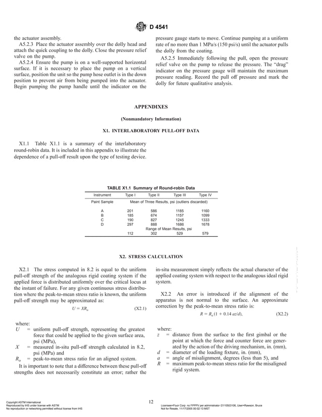 Astm d4541 standard pull off test for coatings | PDF | Physics | Science