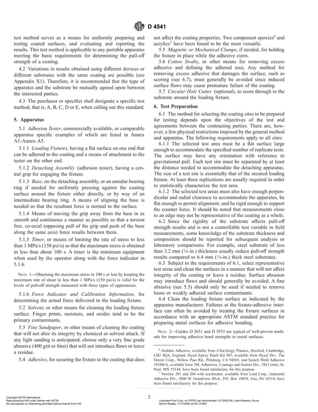 Astm d4541 standard pull off test for coatings | PDF | Physics | Science