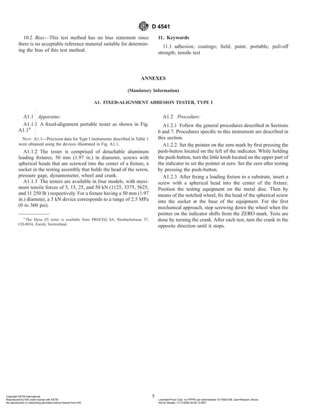 Astm d4541 standard pull off test for coatings | PDF | Physics | Science