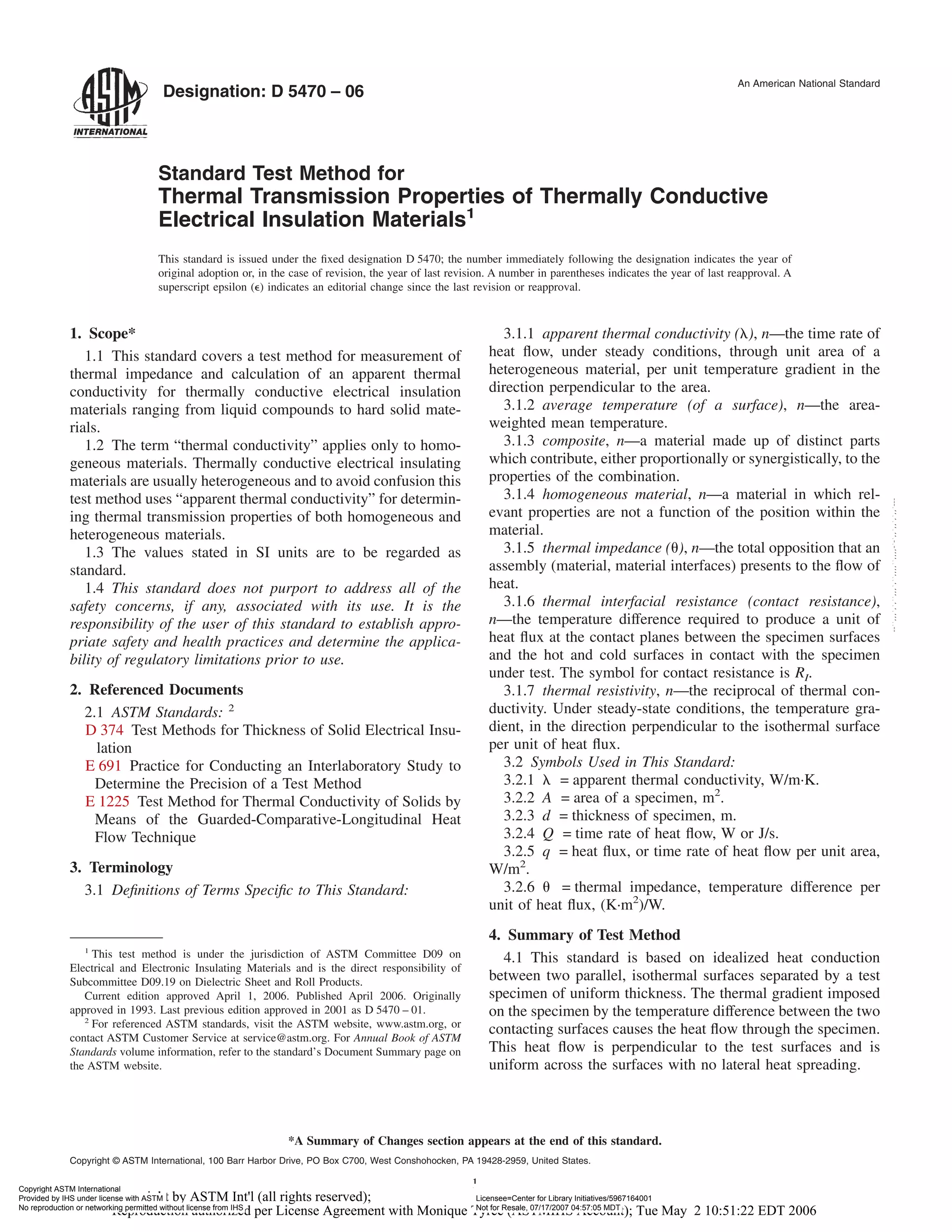 Astm d 5470 2006 | PDF