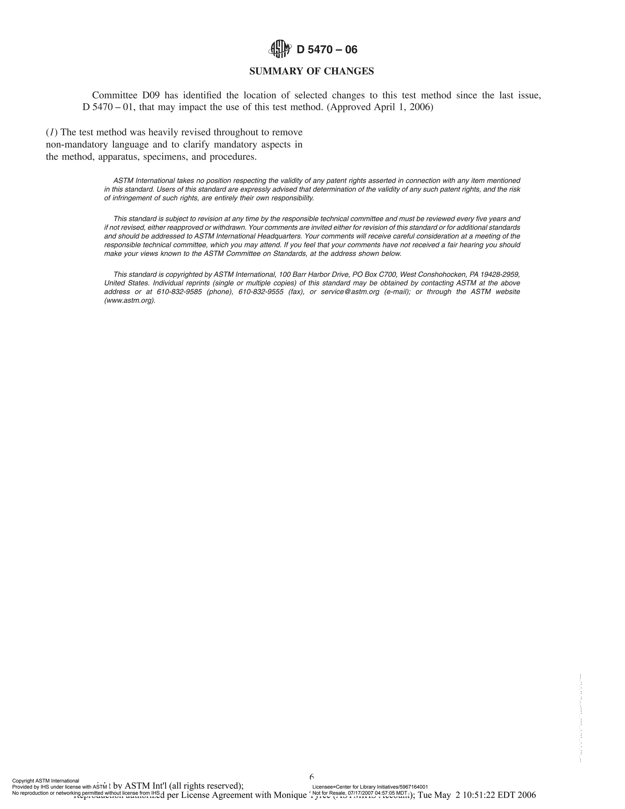 Astm d 5470 2006 | PDF