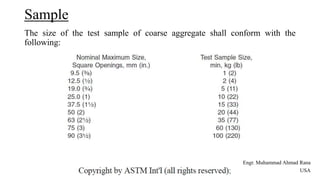Astm designation c 136 for coarse aggregates | PPTX