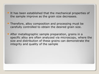ASTM E 112 GRAIN SIZE MEASURING METHODS full standard, mecanical | PPS