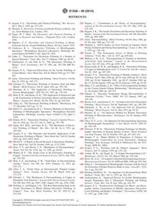 ASTM E1558, Standard Guide for Electrolytic Polishing of Metallographic ...