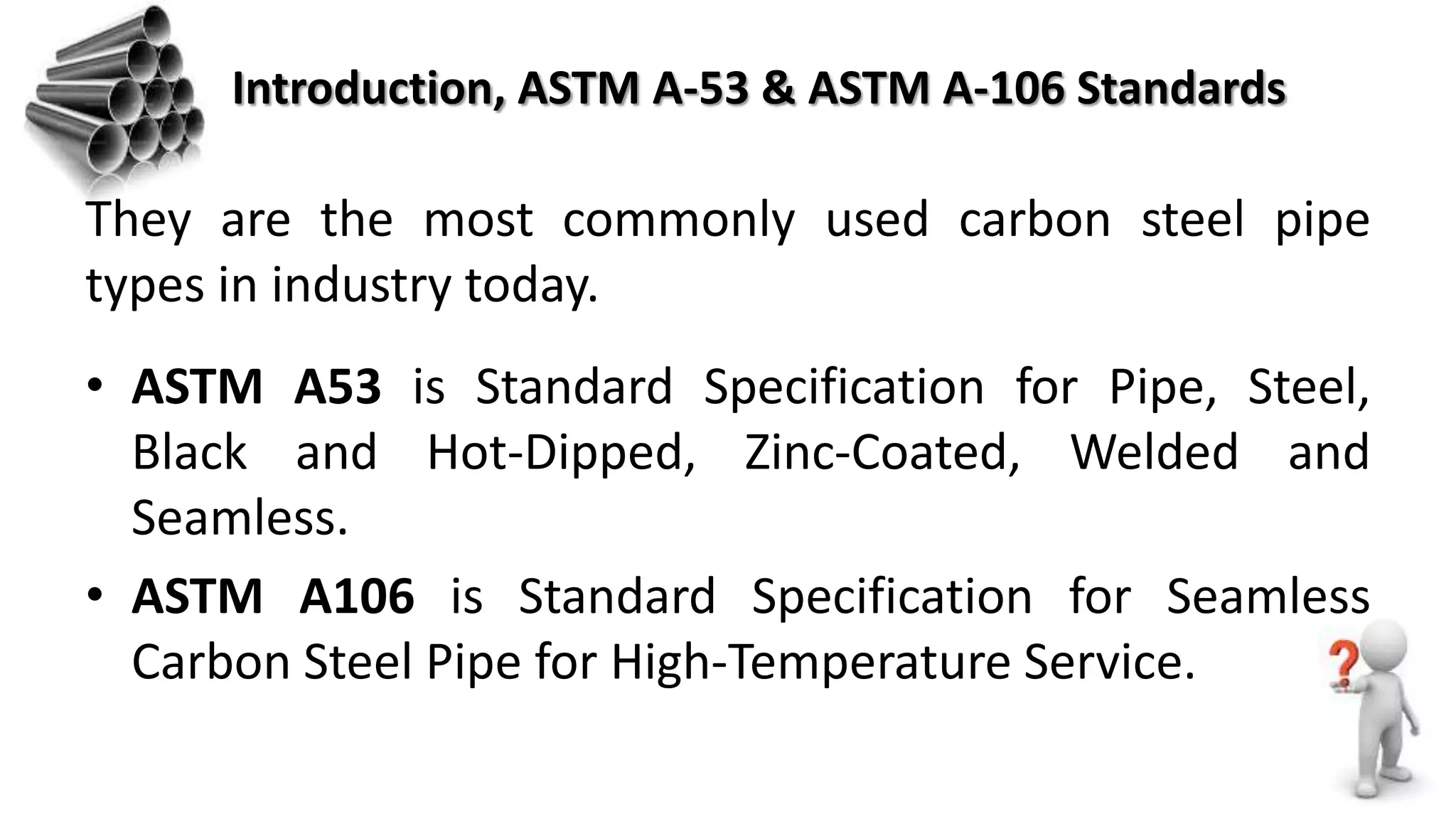 ASTM International's Introduction, Histroy of development and ASTM A-53 ...