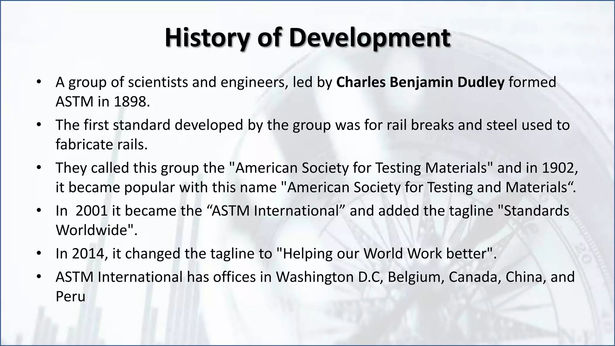 ASTM International's Introduction, Histroy of development and ASTM A-53 ...