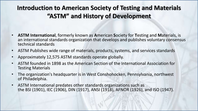 ASTM International's Introduction, Histroy of development and ASTM A-53 ...