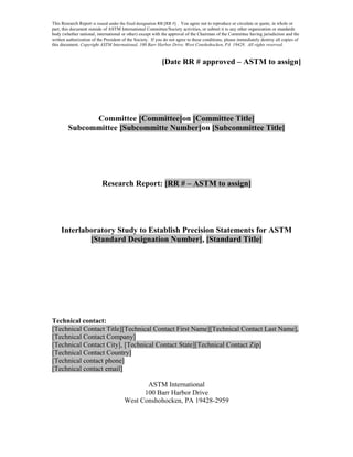 Astm research report_template | DOC | Chemistry | Science