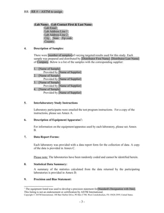 Astm research report_template | DOC | Chemistry | Science
