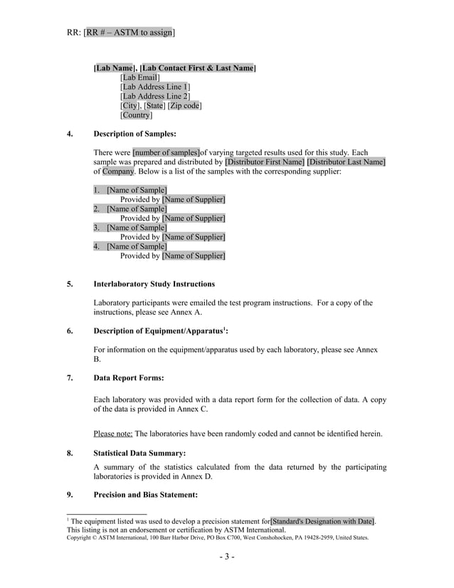 Astm research report_template | PDF