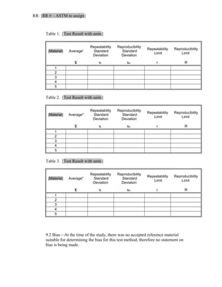 Astm research report_template | DOC | Chemistry | Science