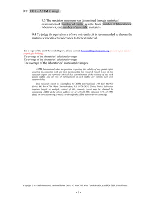 Astm research report_template | DOC | Chemistry | Science