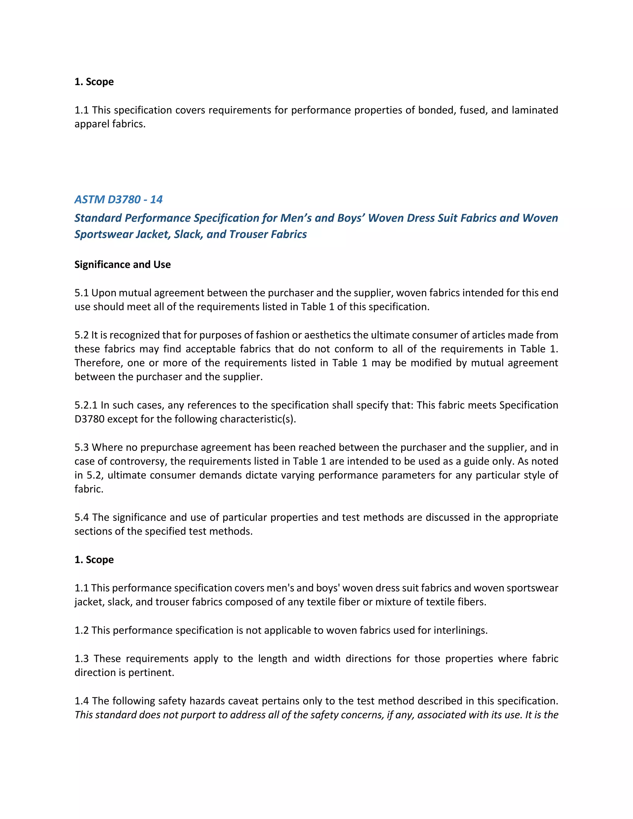 Astm standard on apparel (Source Copy) | DOCX