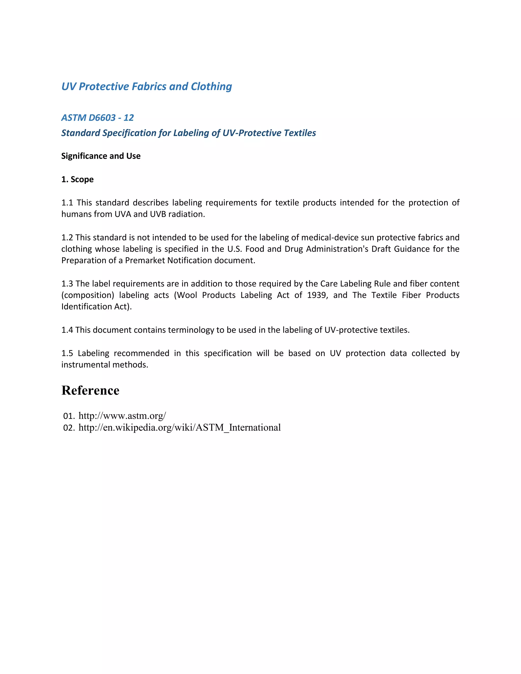 Astm standard on apparel (Source Copy) | DOCX