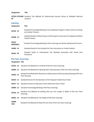 Astm standard on apparel (Source Copy) | DOCX
