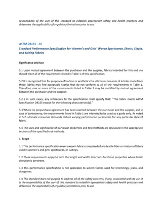 Astm standard on apparel (Source Copy) | DOCX