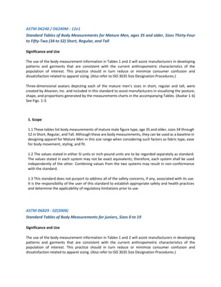 Astm standard on apparel (Source Copy) | DOCX