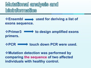 A stop codon mutation in scn9a causes lack of pain sensation | PPTX